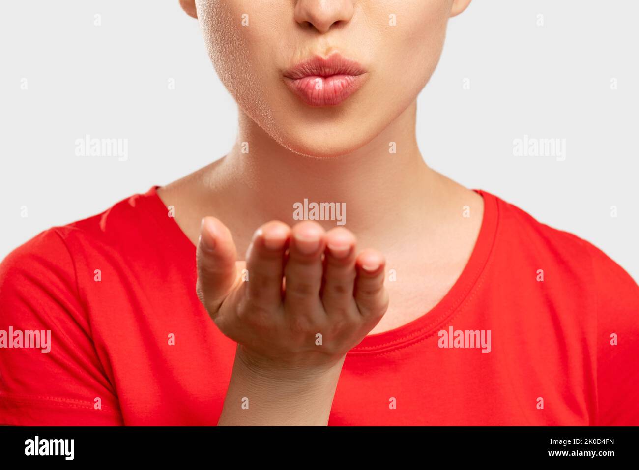 Close up woman blowing hi-res stock photography and images - Alamy