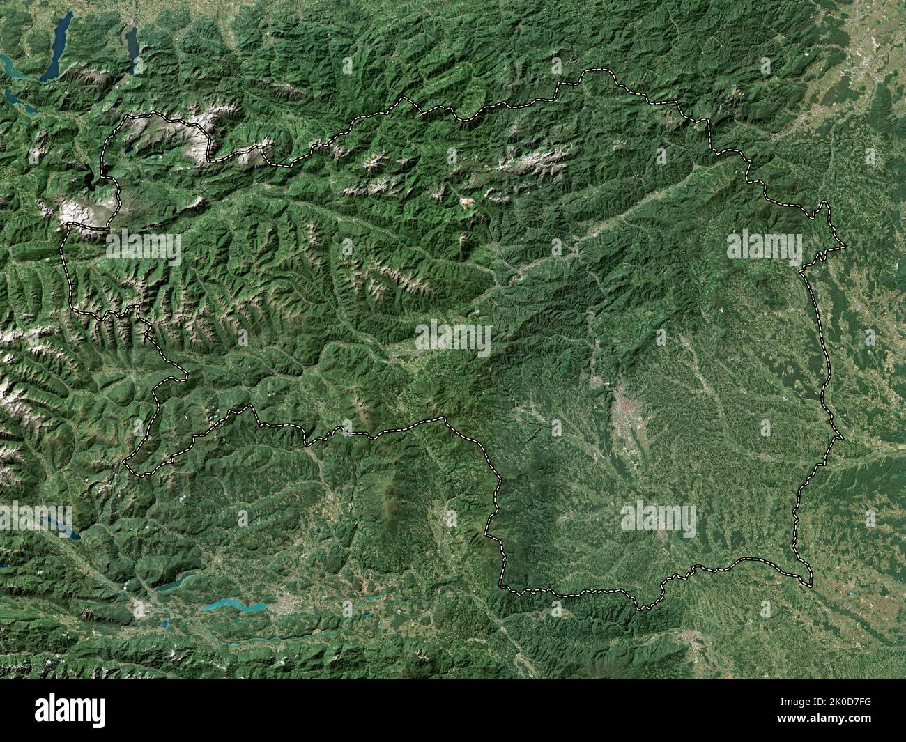 Steiermark, state of Austria. High resolution satellite map Stock Photo ...