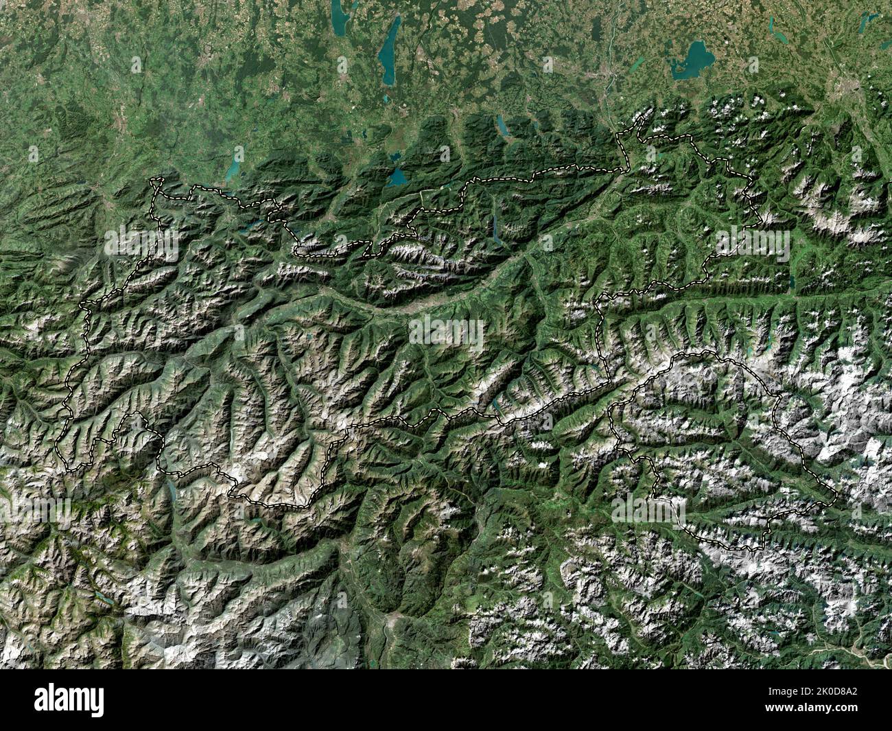 Tirol, state of Austria. High resolution satellite map Stock Photo - Alamy