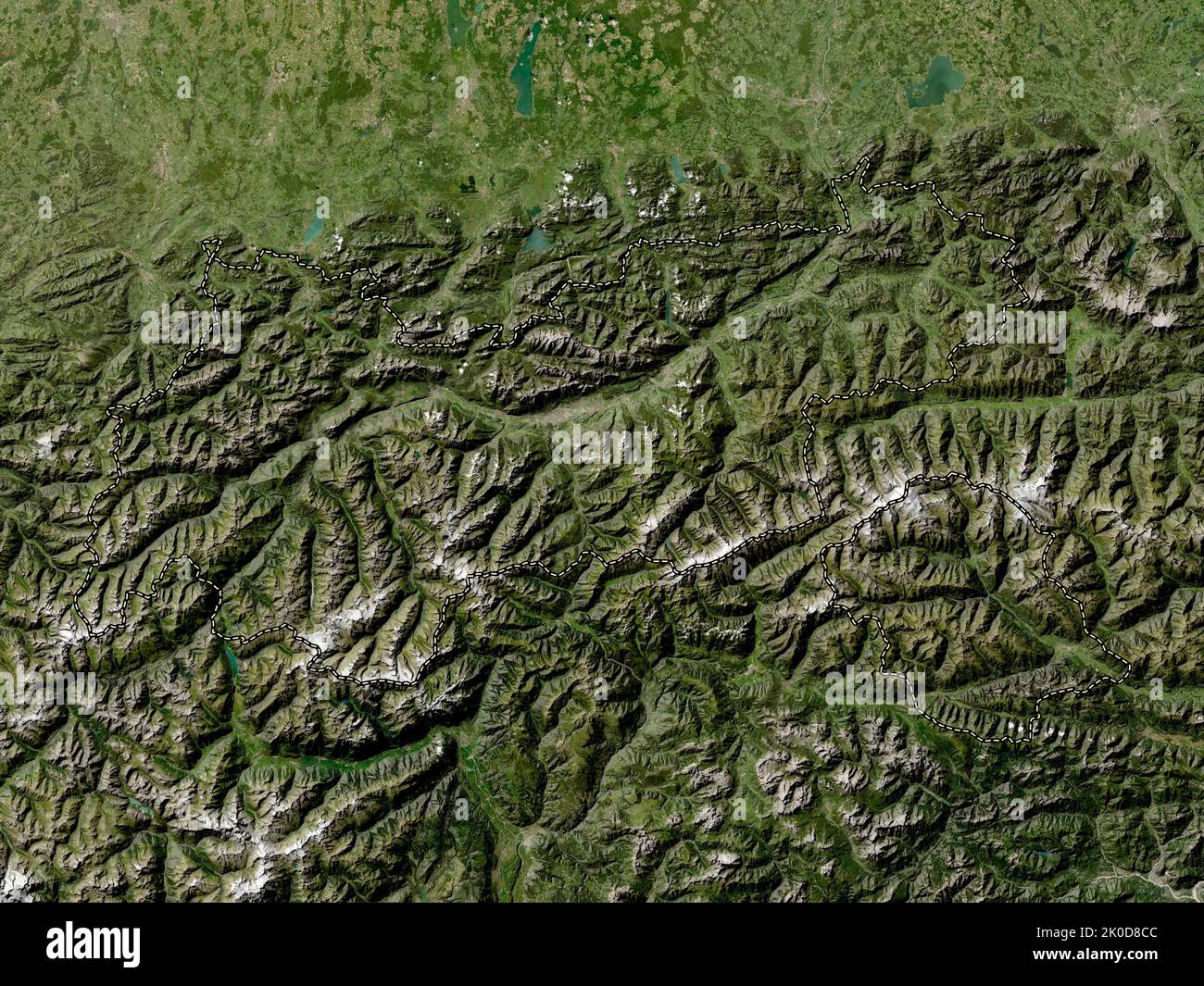 Tirol, state of Austria. Low resolution satellite map Stock Photo - Alamy