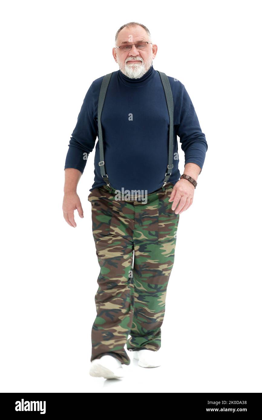 Man walking - isolated over a white background Stock Photo - Alamy