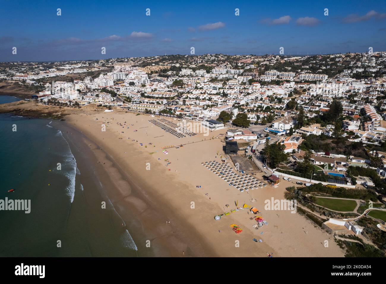 Drone Aerial Praia Da Luz Beach Lagos Portugal Algarve Stock Photo - Alamy