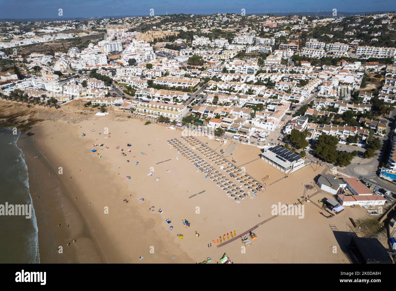 Drone Aerial Praia Da Luz Beach Lagos Portugal Algarve Stock Photo - Alamy