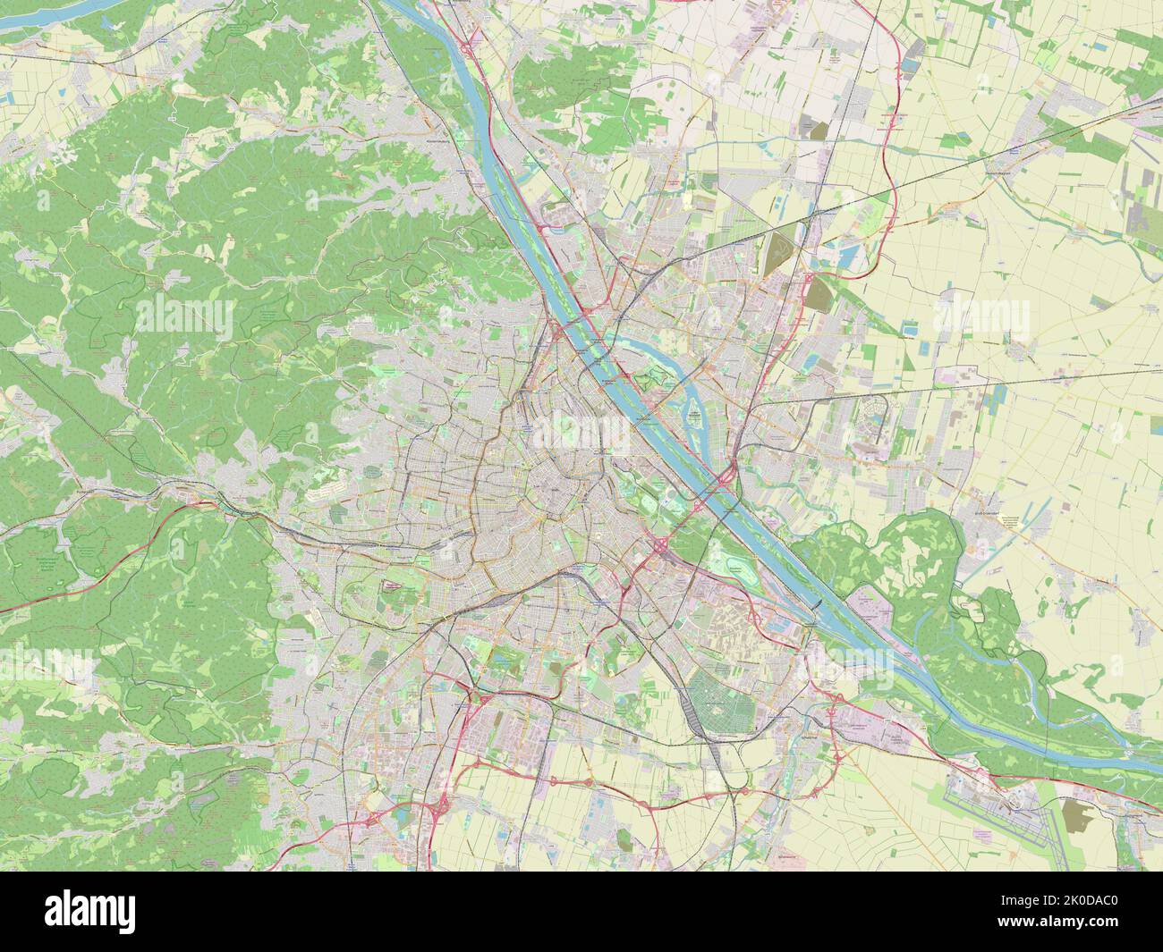 Wien, state of Austria. Open Street Map Stock Photo - Alamy
