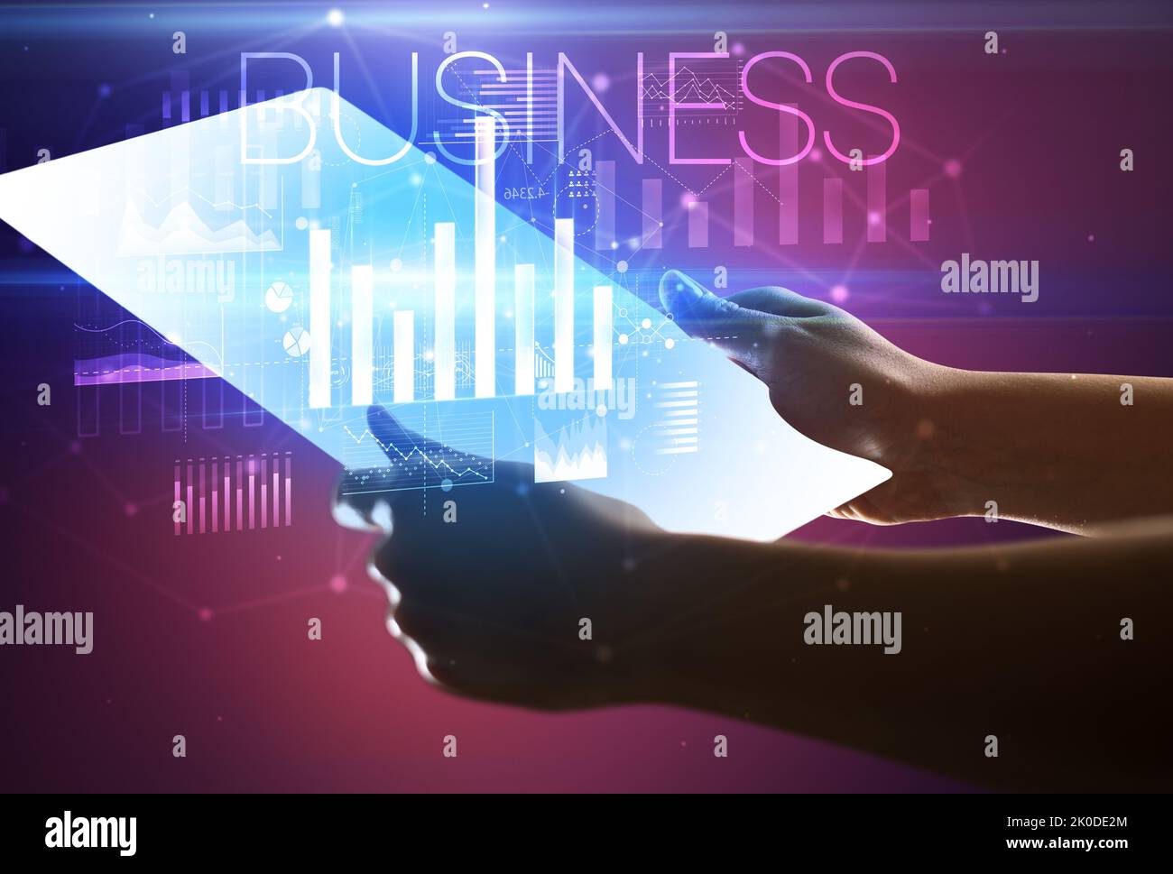 Hand holding futuristic, business concept Stock Photo - Alamy