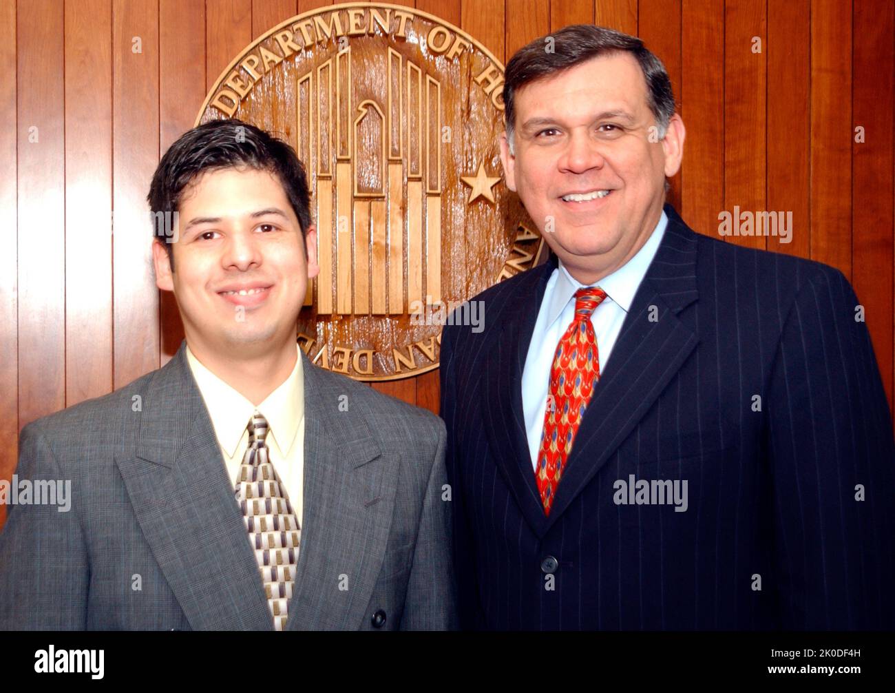 Secretary Mel Martinez with Victor Morales. Secretary Mel Martinez with ...