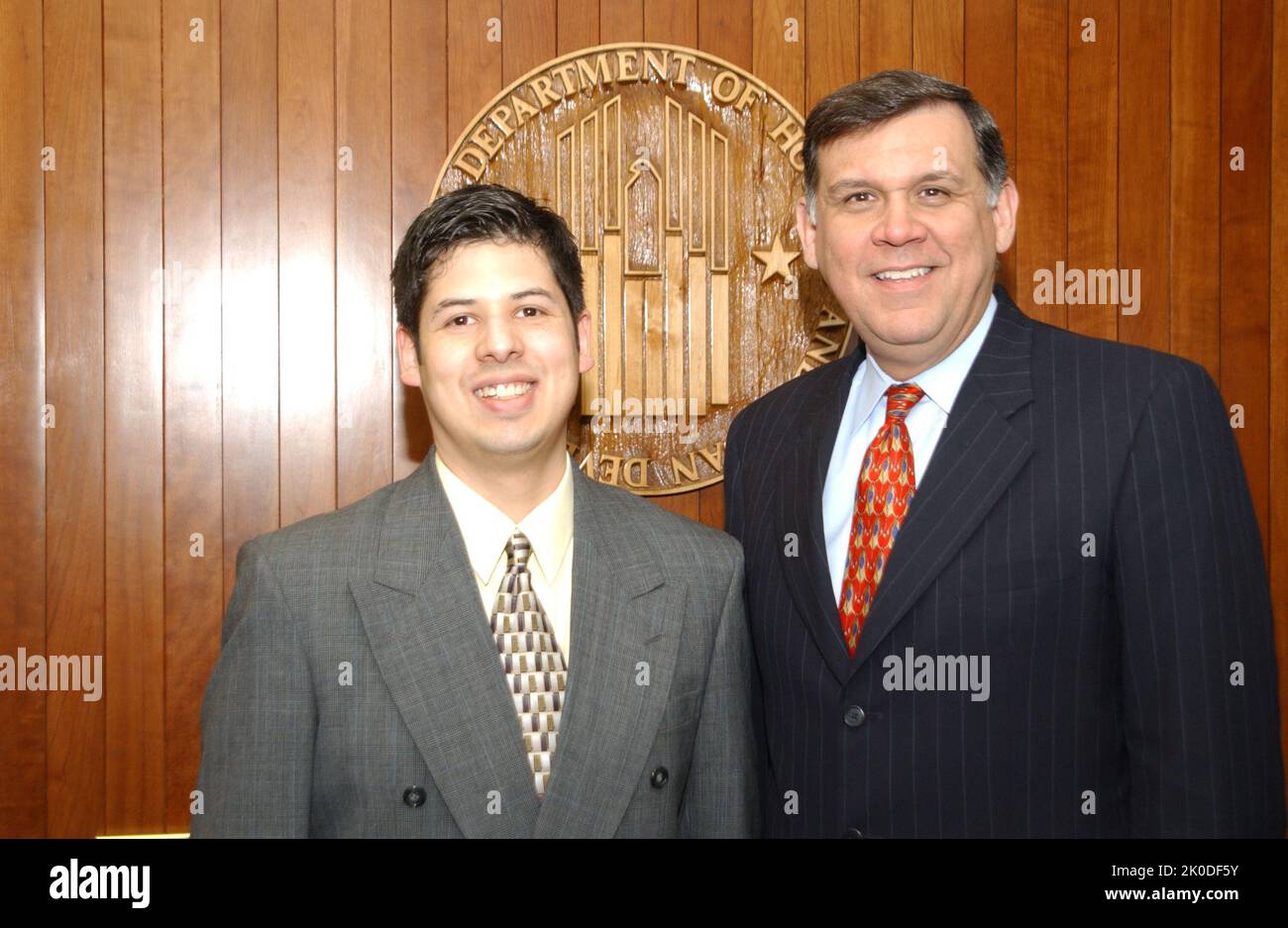 Secretary Mel Martinez with Victor Morales. Secretary Mel Martinez with ...