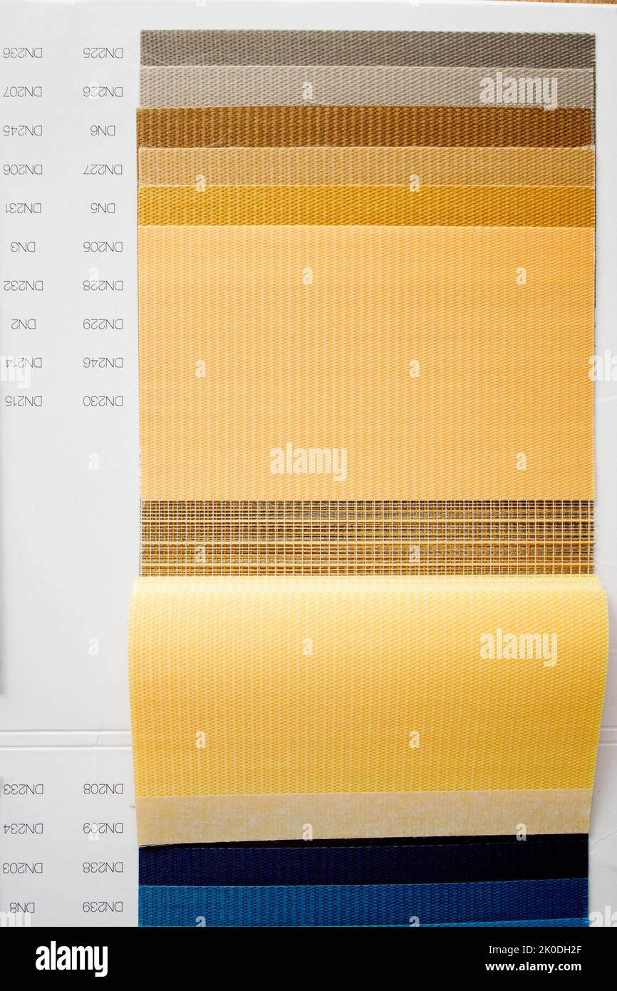 Catalog of different shades of fabric colors. Variety of color of dense ...