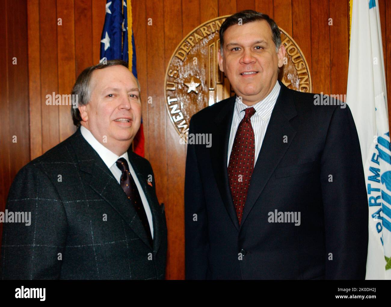 Secretary Mel Martinez with Dr. Rafael Diaz and Octavio Ledon ...