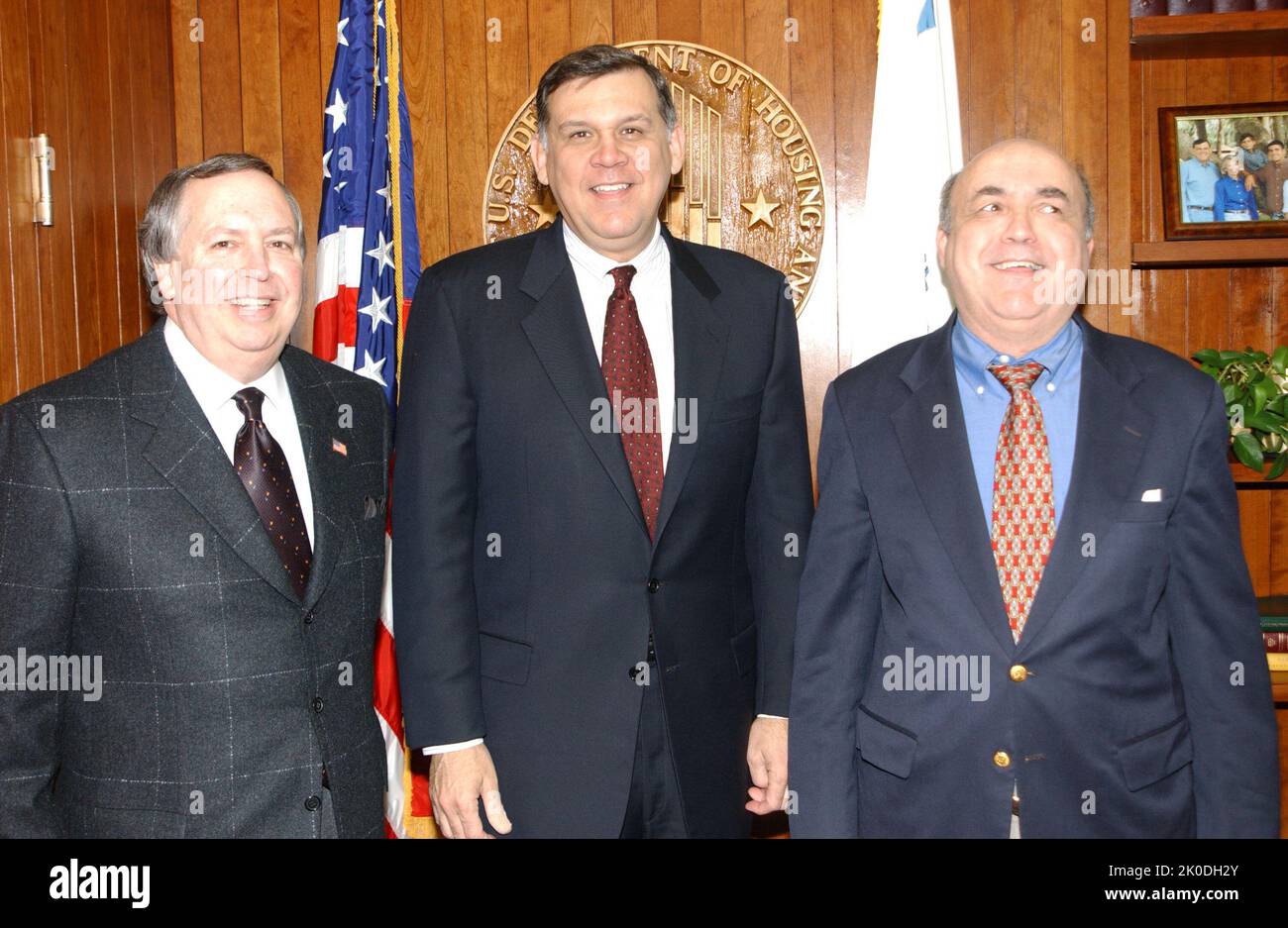 Secretary Mel Martinez with Dr. Rafael Diaz and Octavio Ledon ...