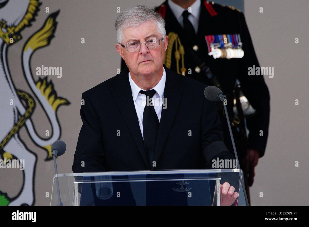 First Minister of Wales Mark Drakeford during an Accession Proclamation ...