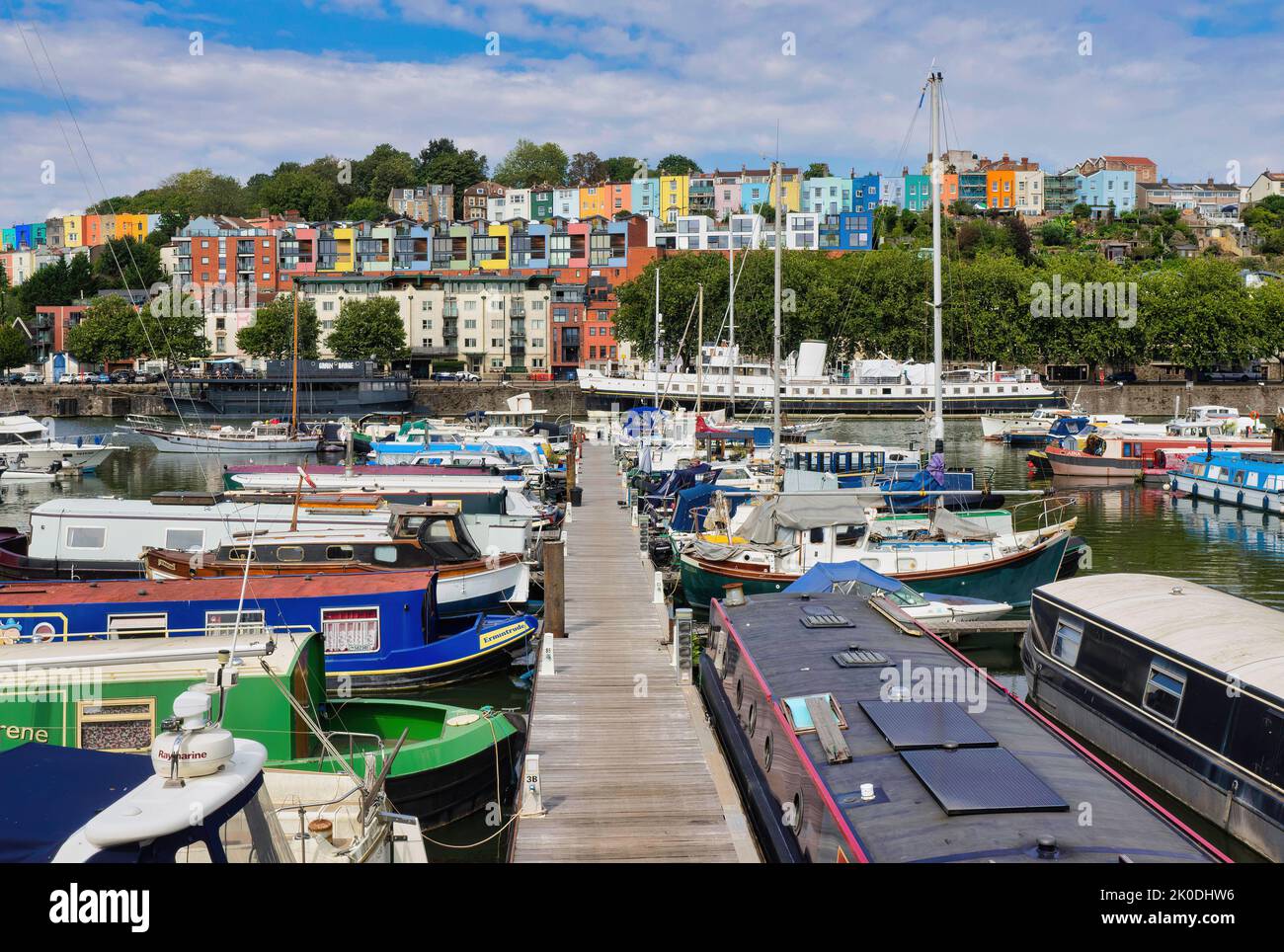 Colours galore at Bristol marina from the rows of beautifully painted ...