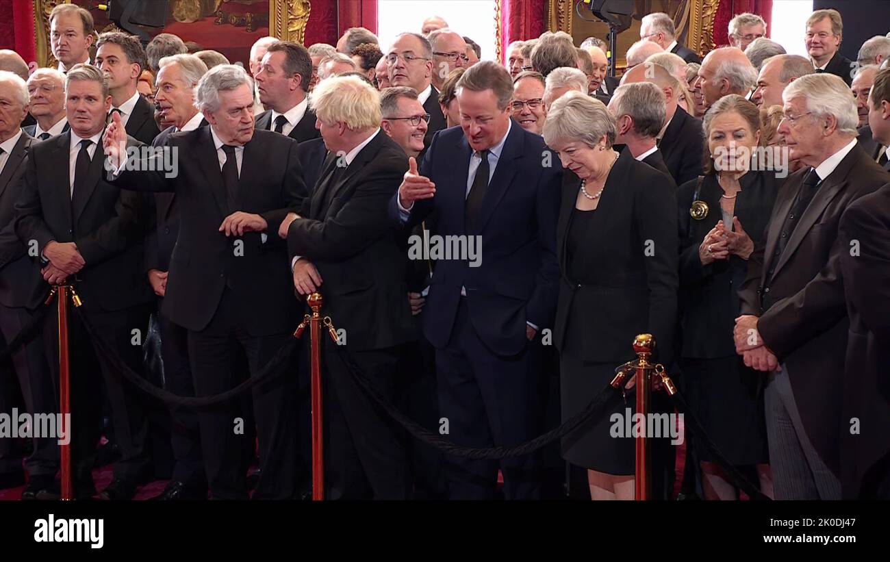 Pic shows: Prince William and Queen Camilla with Liz Truss and Penny ...