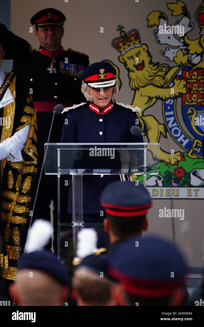 Lord Lieutenant of South Glamorgan, Morfudd Meredith, reading the ...