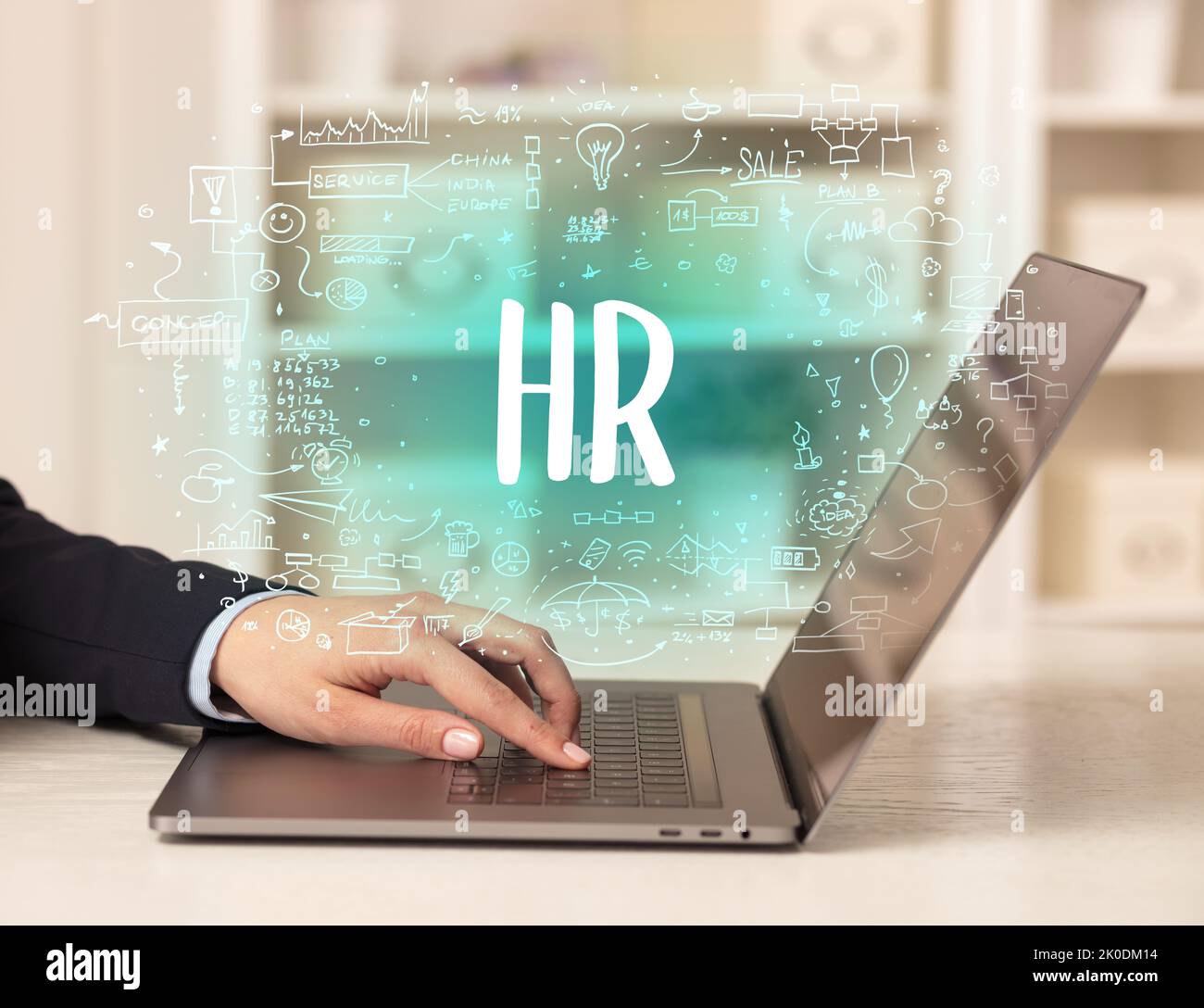 hand working on new modern computer Stock Photo - Alamy