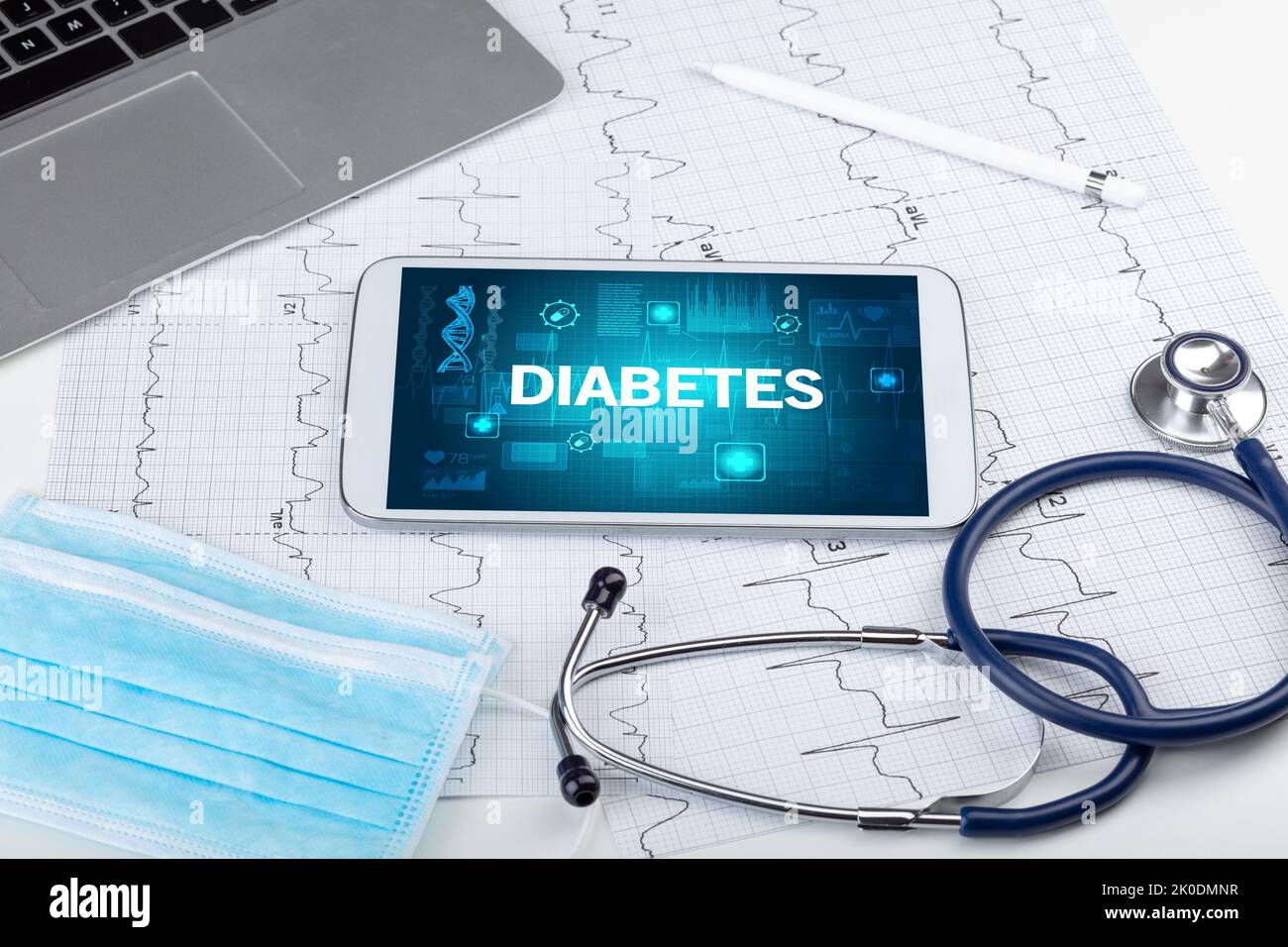 Tablet pc and medical stuff Stock Photo - Alamy