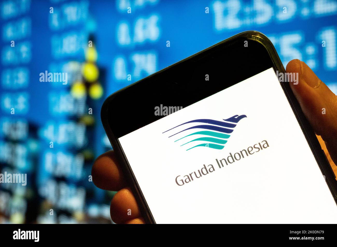 In this photo illustration, the national airline of Indonesia Garuda ...