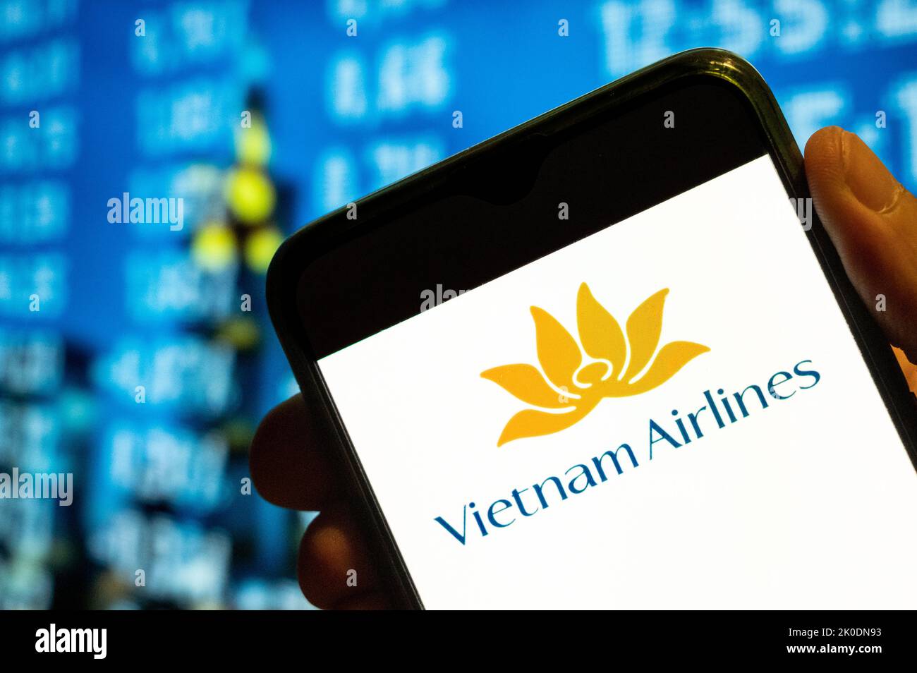 In this photo illustration, the Vietnamese airline Vietnam Airlines ...
