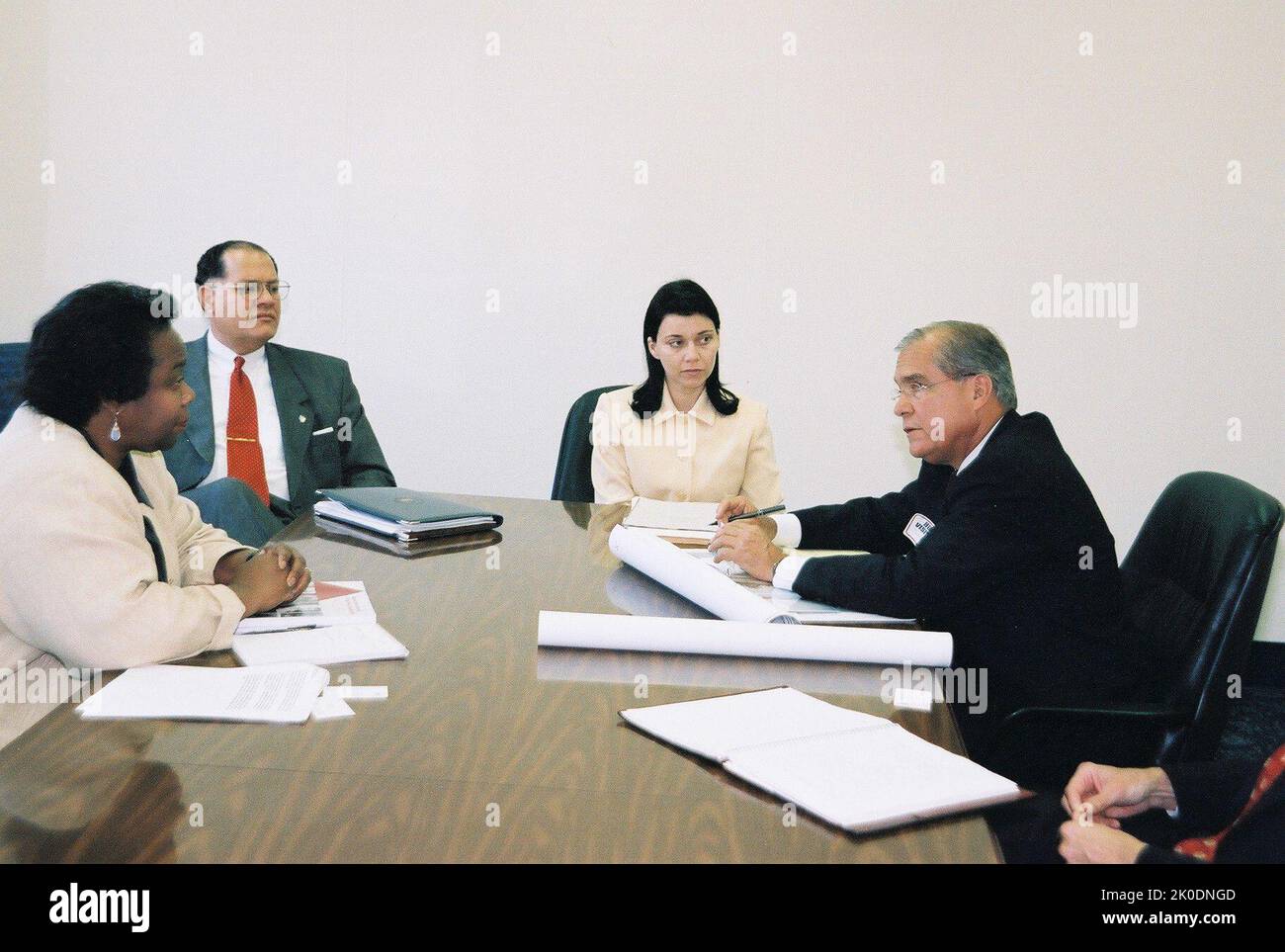 Secretary Mel Martinez with Miami-Dade County Commissioner Javier D ...