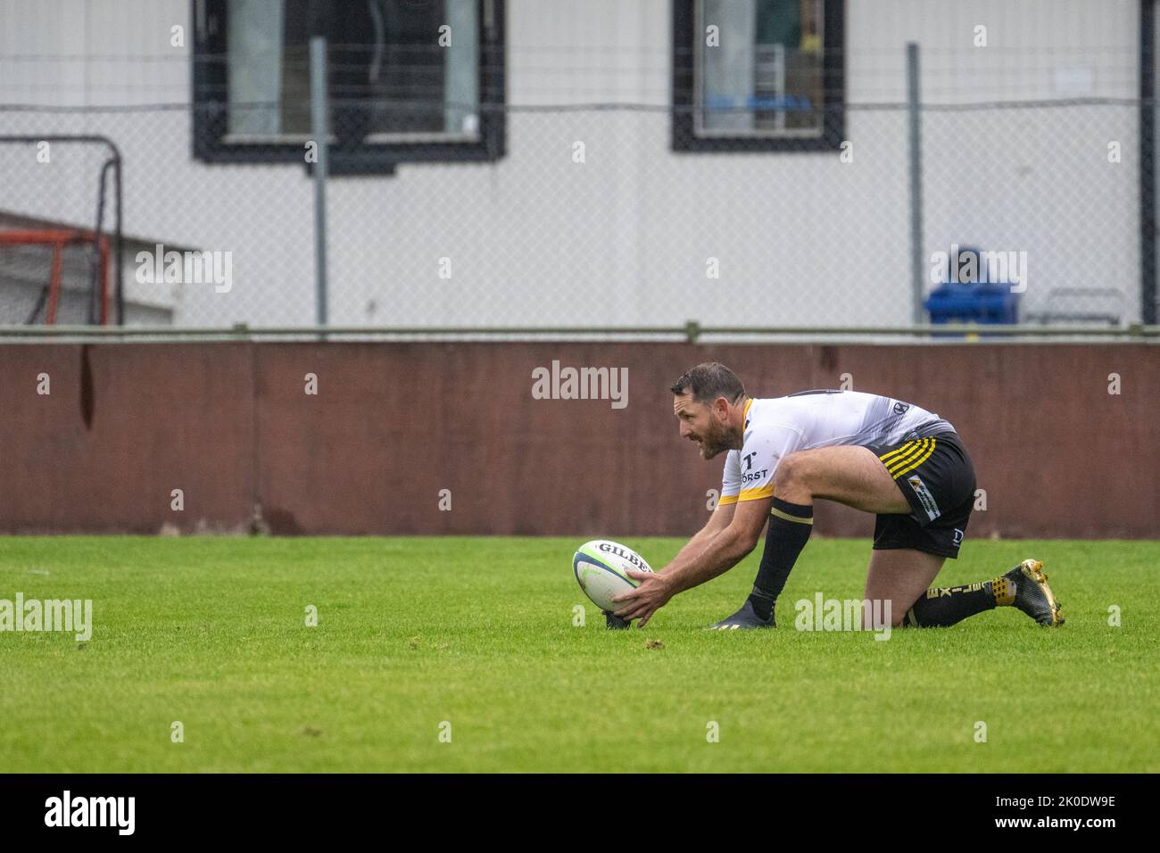 Rugby match between NRK Trojan (black-red) and Stockholm Exiles in ...