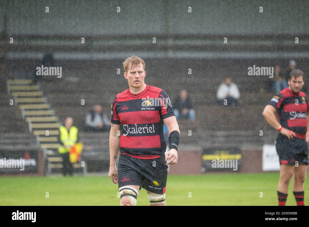 Rugby match between NRK Trojan (black-red) and Stockholm Exiles in ...