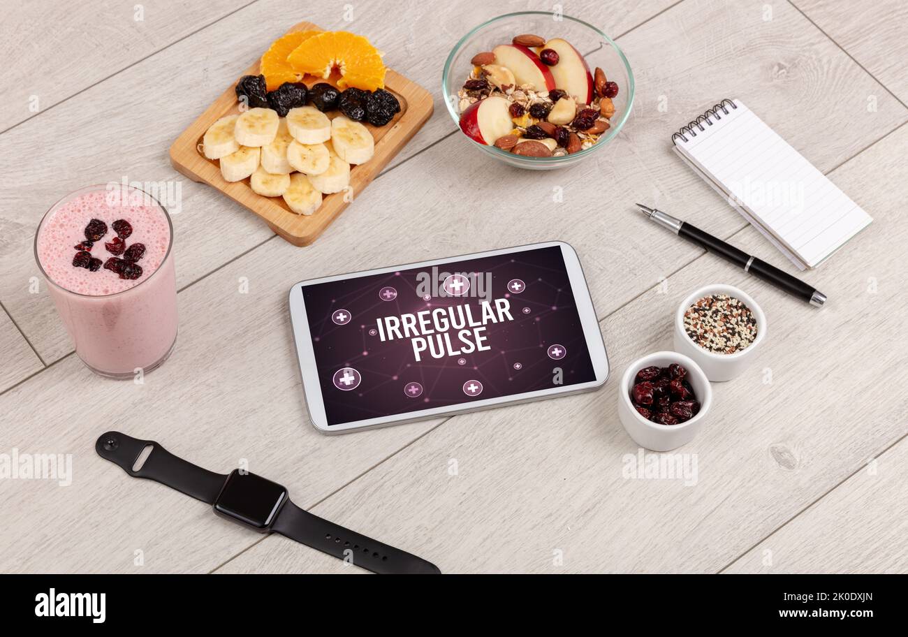 Tablet Pc with fruits, healthy concept Stock Photo - Alamy