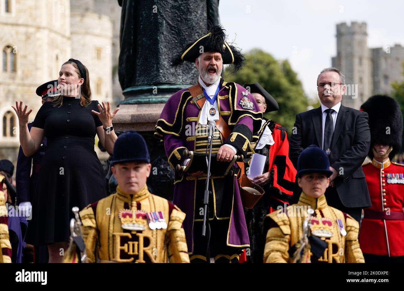 Windsor and Maidenhead Town Crier Chris Brown reads the Accession ...