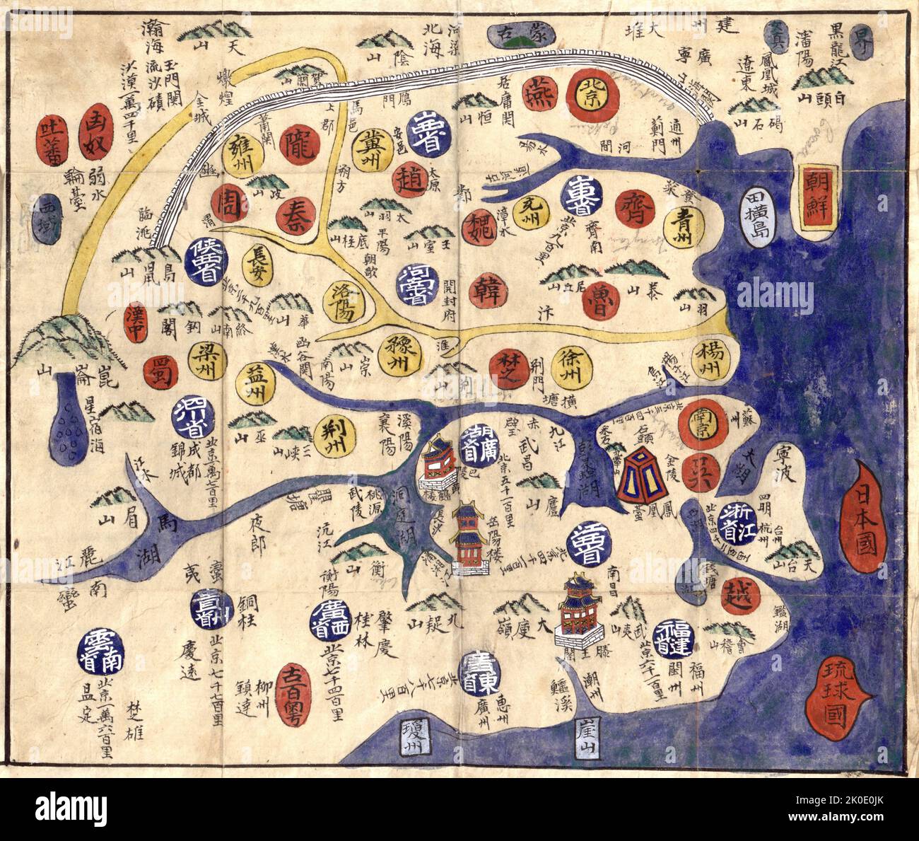 Tae Choson chido. Joseon era map of Korea, c1875 Stock Photo - Alamy