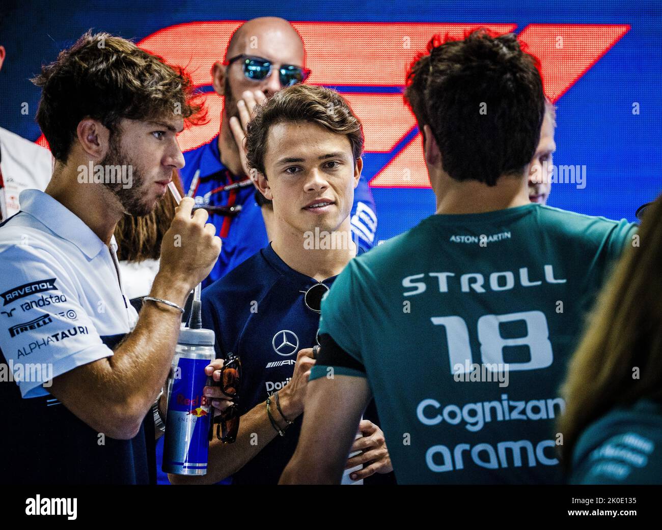 MONZA - (VLNR) Pierre Gasly (AlphaTauri), Nyck de Vries (Williams) and ...