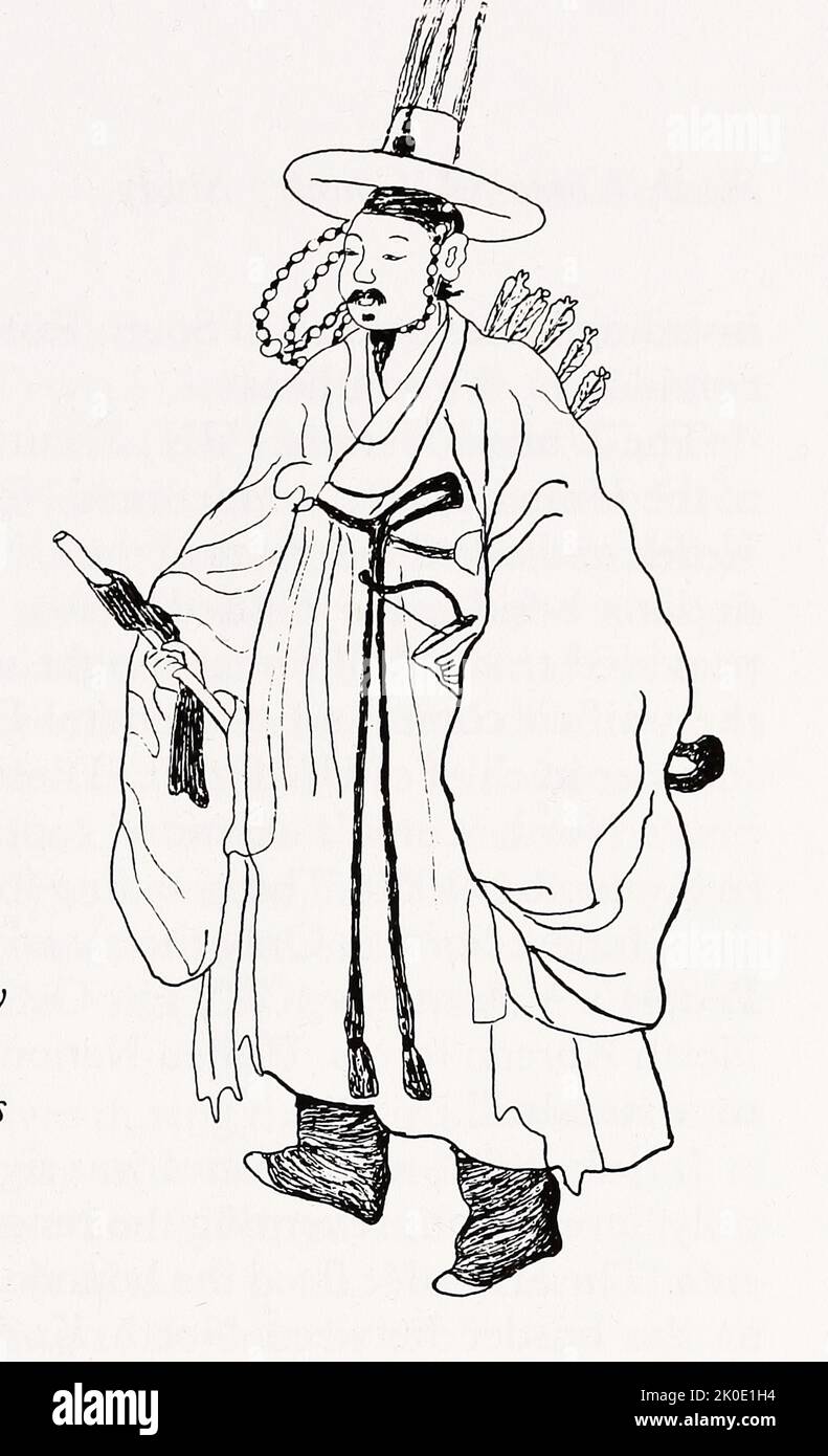 Joseon Era Korean archer, late 19th century Illustration Stock Photo ...