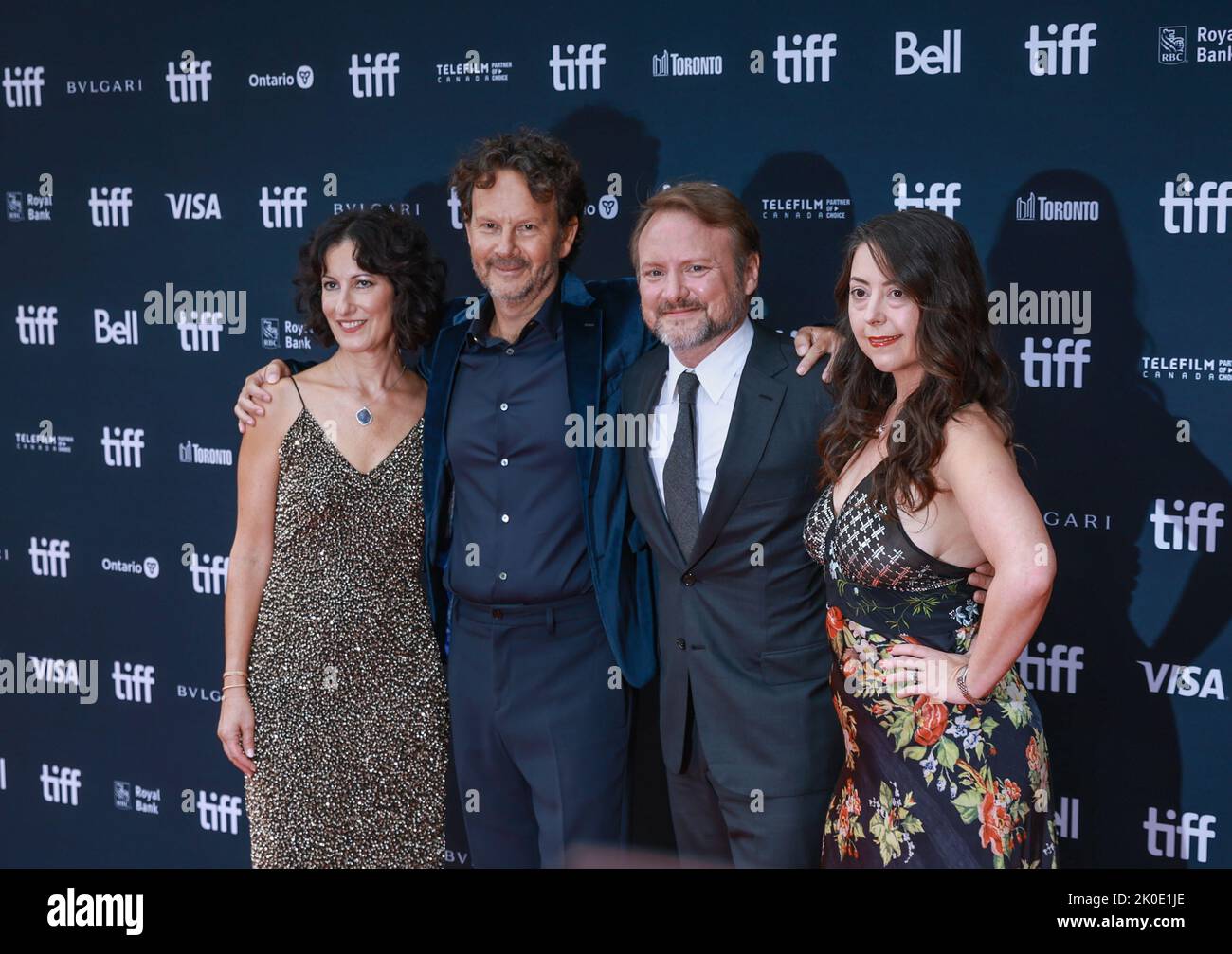Toronto, Canada. 10th Sep, 2022. (L-R) Guest, Ram Bergman, Rian Johnson ...