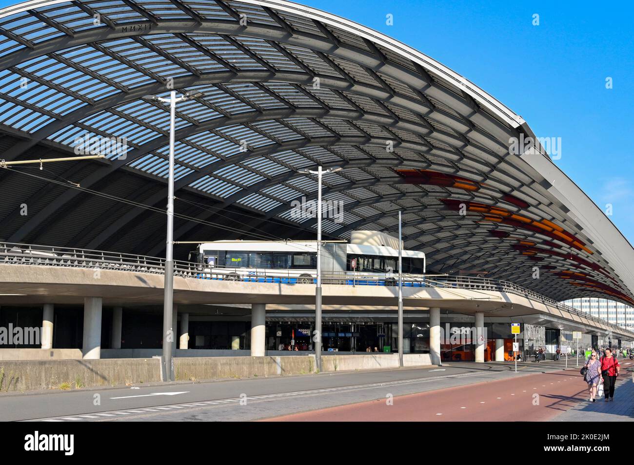 Amsterdam, Netherlands - August 2022: Public service bus entering the ...