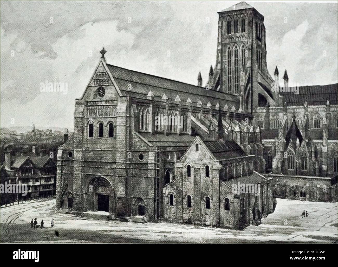 Old St Paul's, West End, showing St Gregory's Church and Chapter House ...