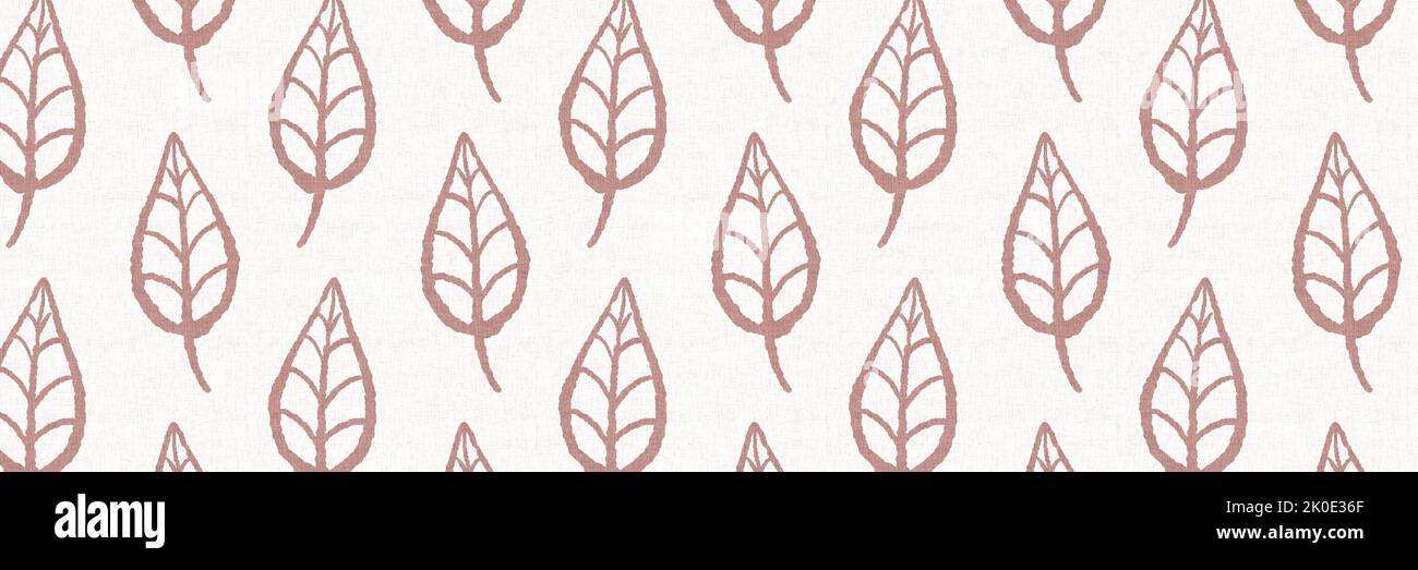 Gender neutral foliage leaf seamless raster border. Simple whimsical 2 ...
