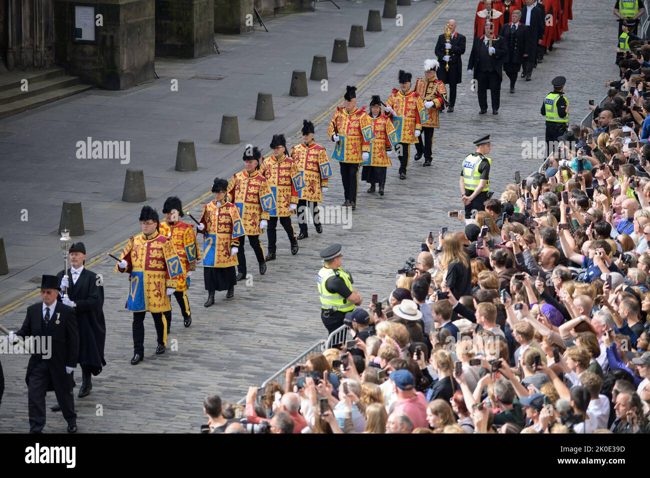 Crowds watch an Accession Proclamation Ceremony at Mercat Cross ...
