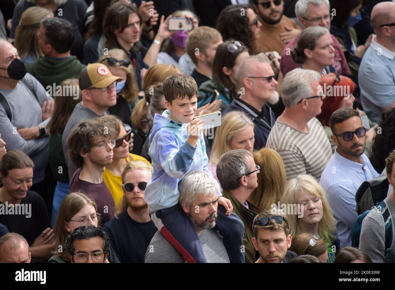 Crowds watch an Accession Proclamation Ceremony at Mercat Cross ...