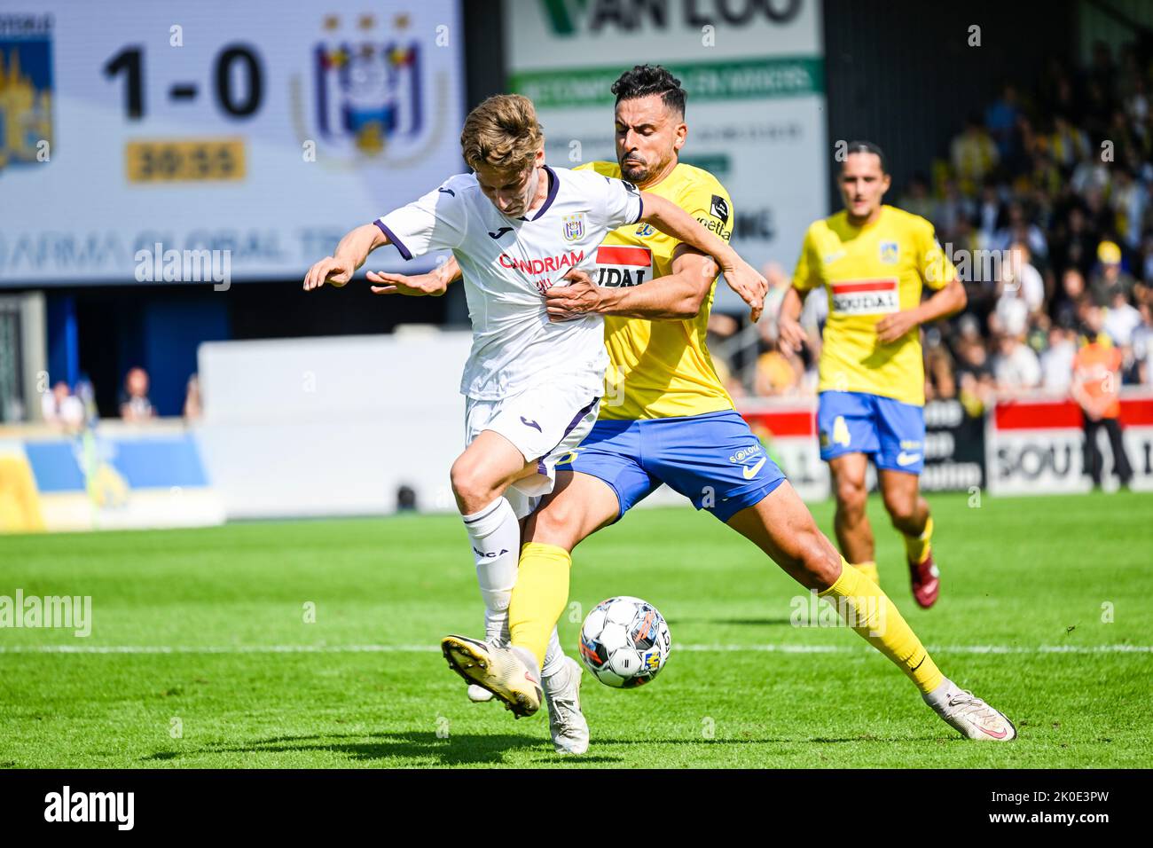 Anderlecht's Yari Verschaeren and Westerlo's Nacer Chadli fight for the ...