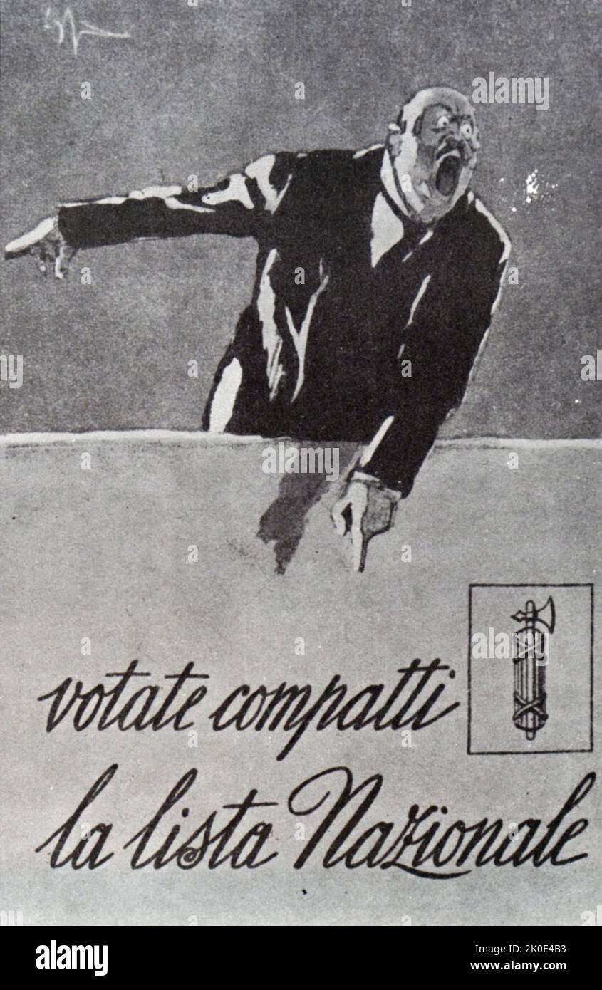 Fascist poster mussolini hi-res stock photography and images - Alamy