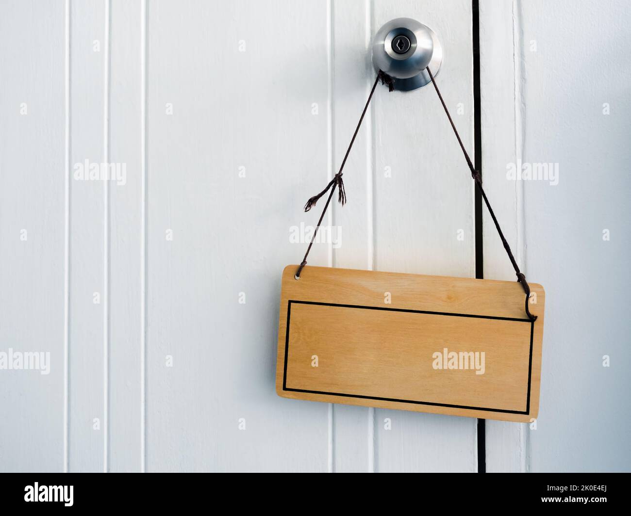 Empty frame with blank space for text on vintage wooden signboard with ...