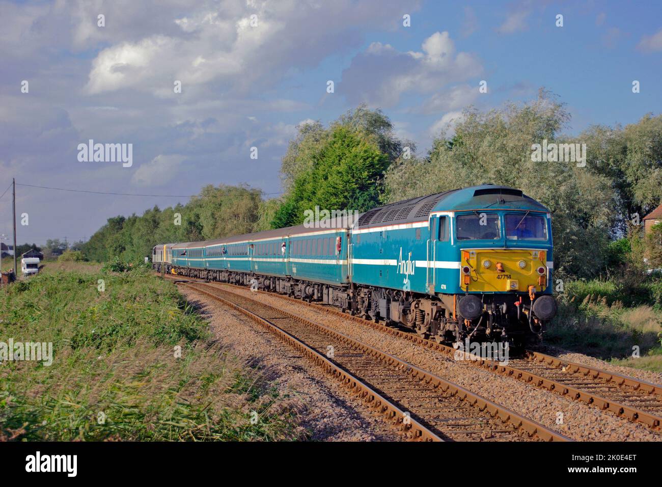 A Class 47 diesel locomotive number 47714 working an enthusiast charter ...