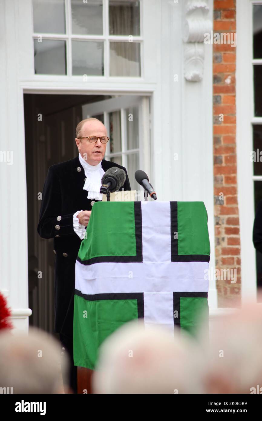 Exeter, Devon, UK. 11th Sep, 2022. Devon County Proclamation Ceremony ...