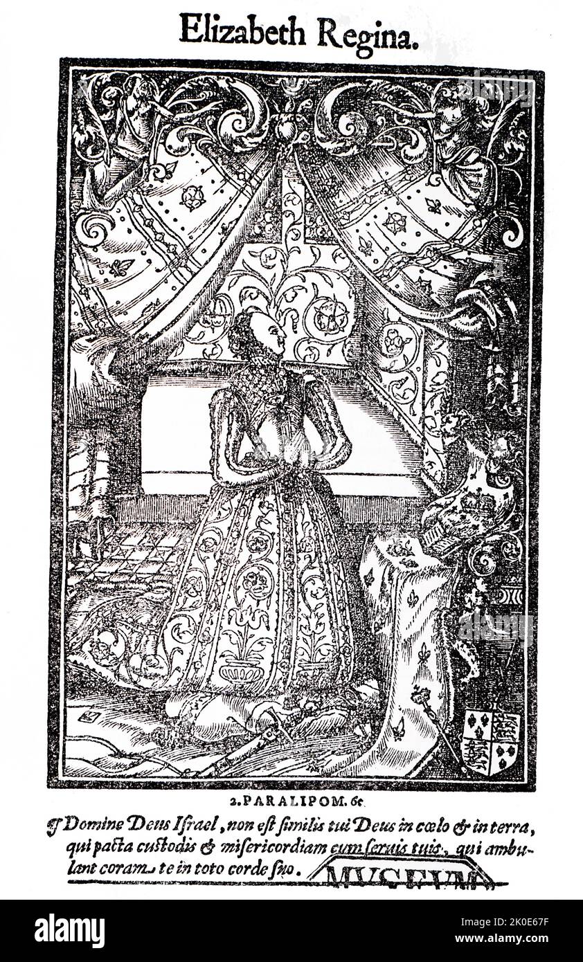 Page and border from Queen Elizabeth's prayer book, printed in 1578 ...