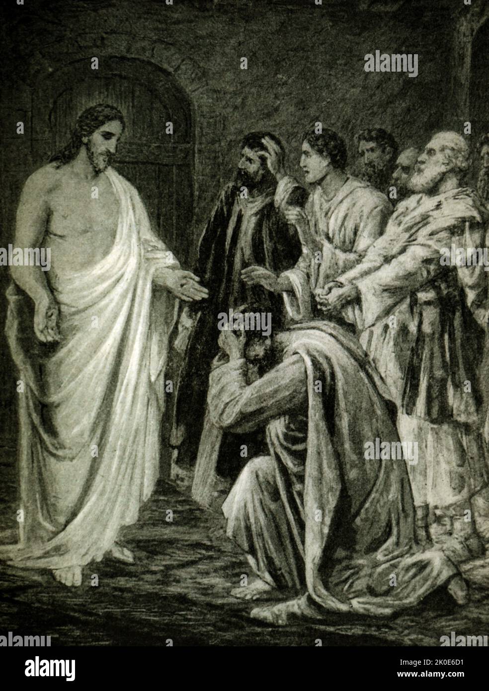 Illustration from the New Testament. Thomas said Jesus, "reach hither ...