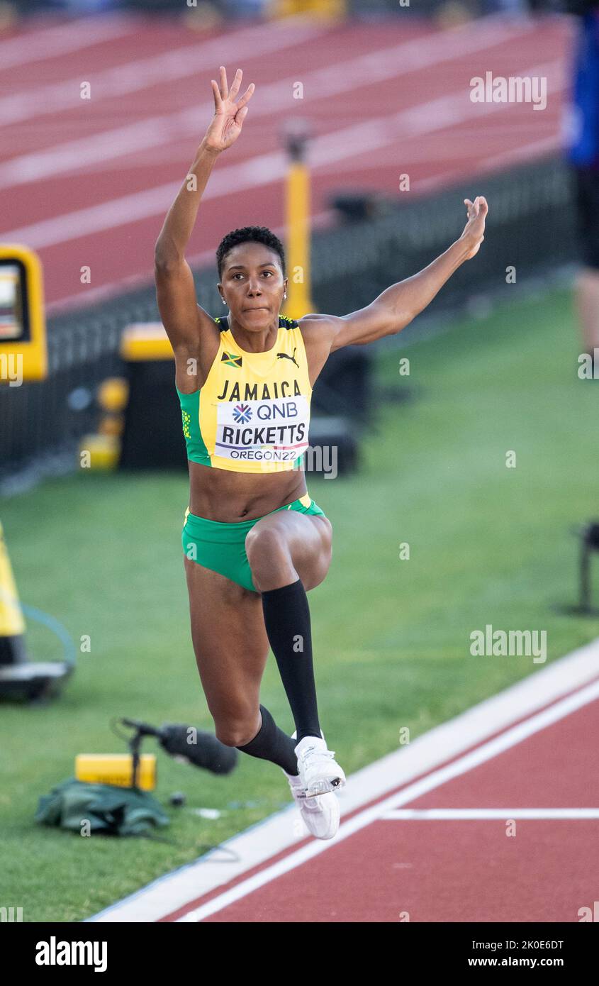 Shanieka Ricketts of Jamaica competing in the women’s triple jump at ...