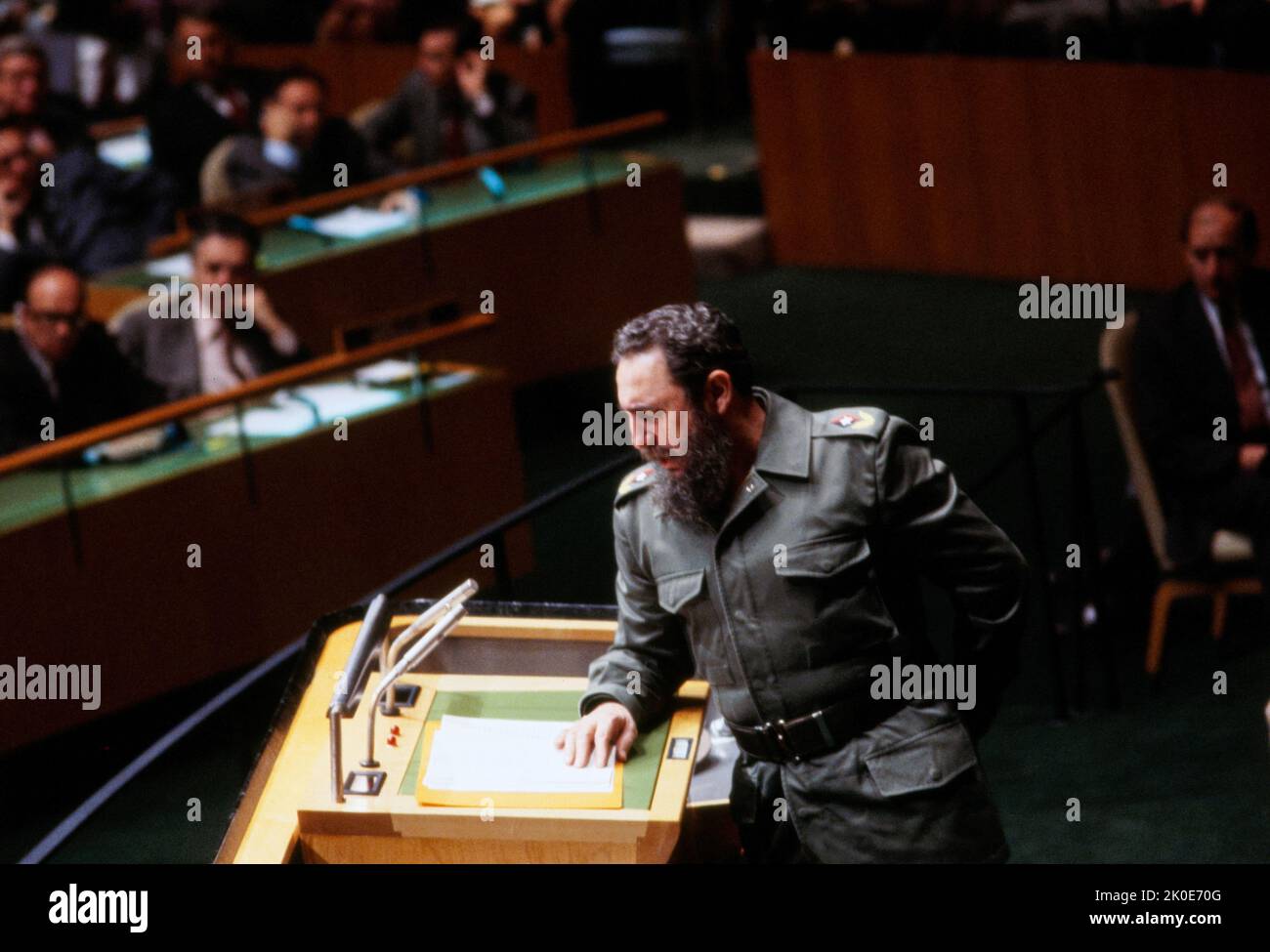 Addressing the United Nations in 1979, Fidel Castro (1926 - 2016) Cuban ...