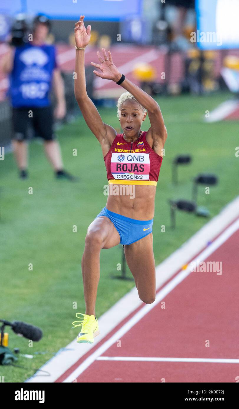 Yulimar Rojas of Venezuela competing in the women’s triple jump at the ...