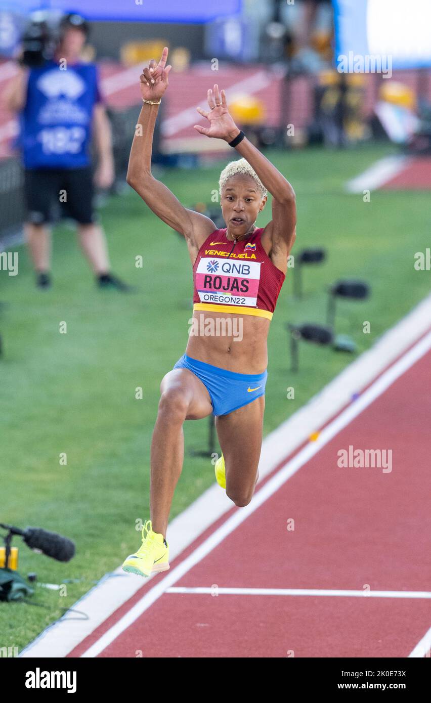 Yulimar Rojas of Venezuela competing in the women’s triple jump at the ...