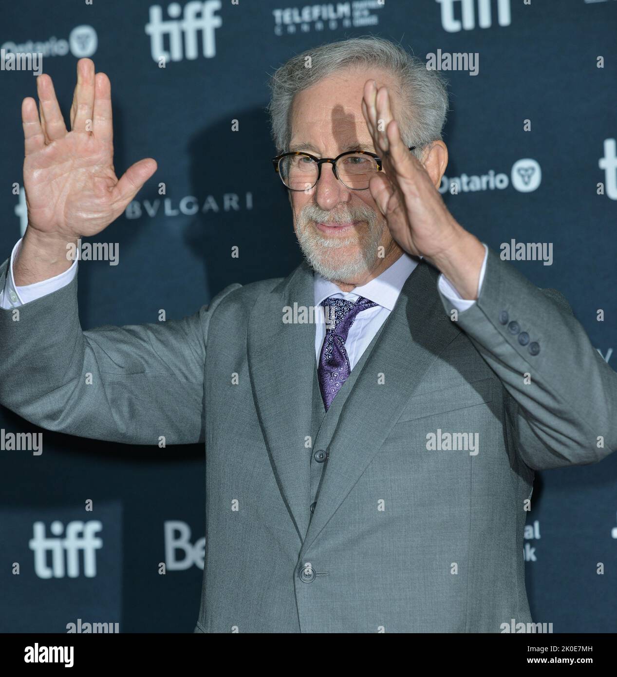 Toronto, Canada. 10th Sep, 2022. Director Steven Spielberg acknowledges ...