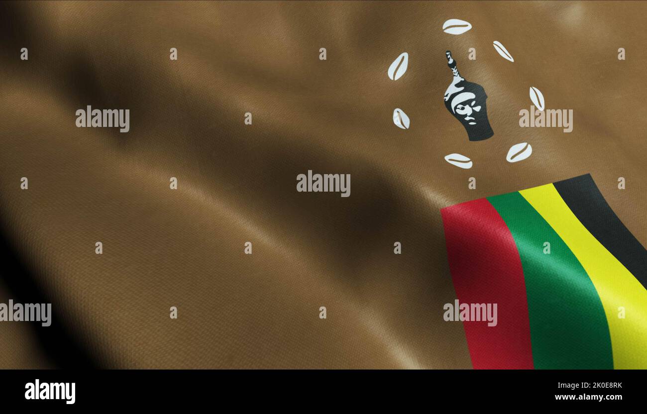 3D Illustration of a waving Nigeria State flag of Osun Stock Photo - Alamy
