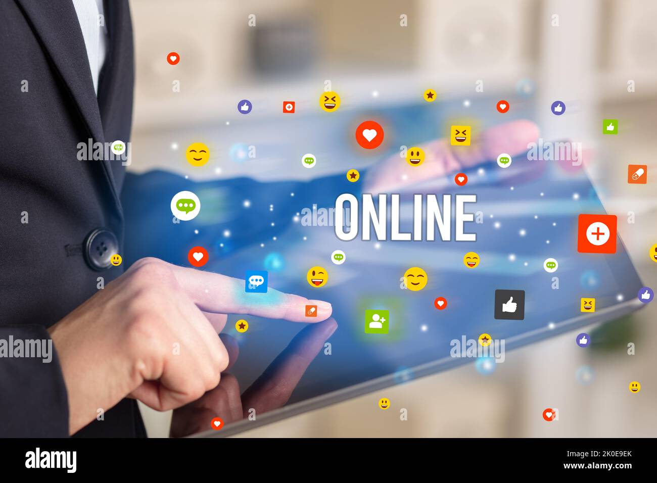 business person playing multimedia concept Stock Photo - Alamy
